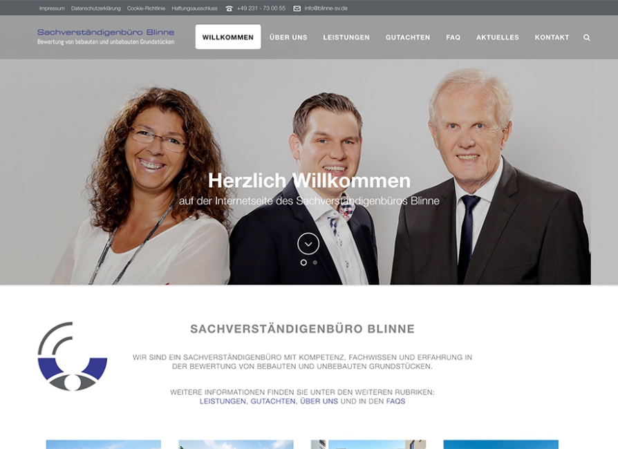 Internetseite www.blinne-sv.de | Sachverständigenbüro Blinne Dortmund